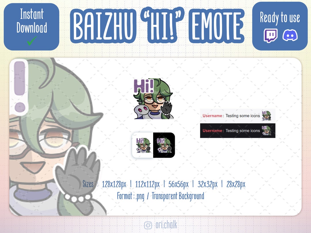 Baizhu Emote for Twitch / Discord Hi - Etsy