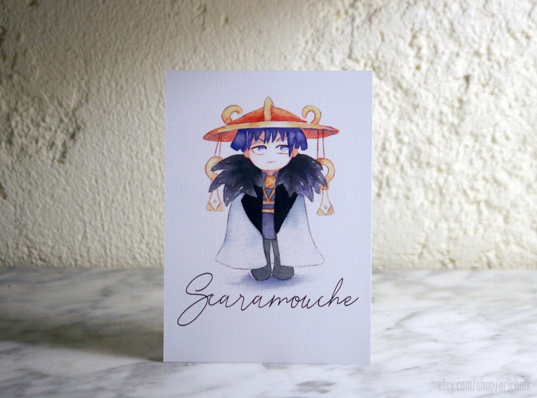 Chibi Scaramouche Art Print A6 Format From Genshin Impact, Watercolor ...
