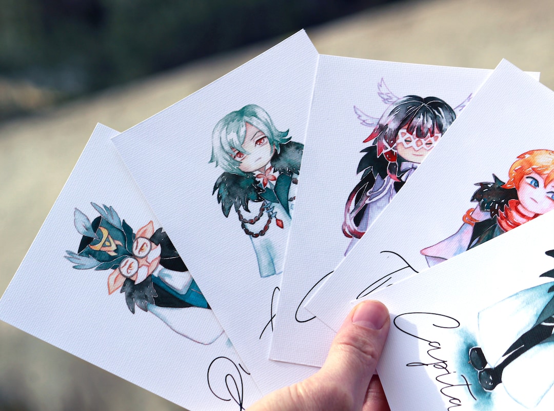 Fatui Harbingers Art Prints Set of 11 Illustrations in A6 Format ...