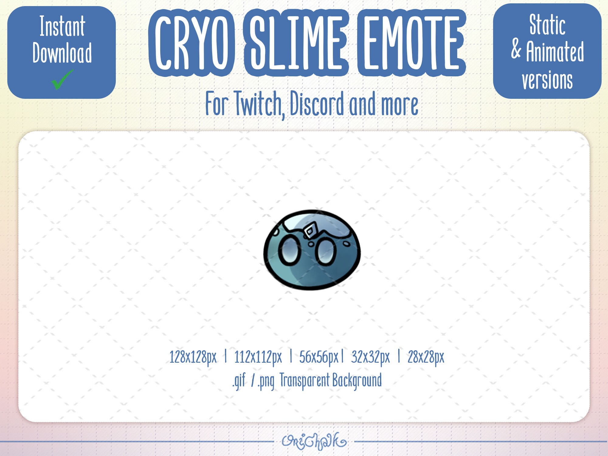 Cryo Slime Animated Emote for Twitch & Discord Genshin Emote - Etsy