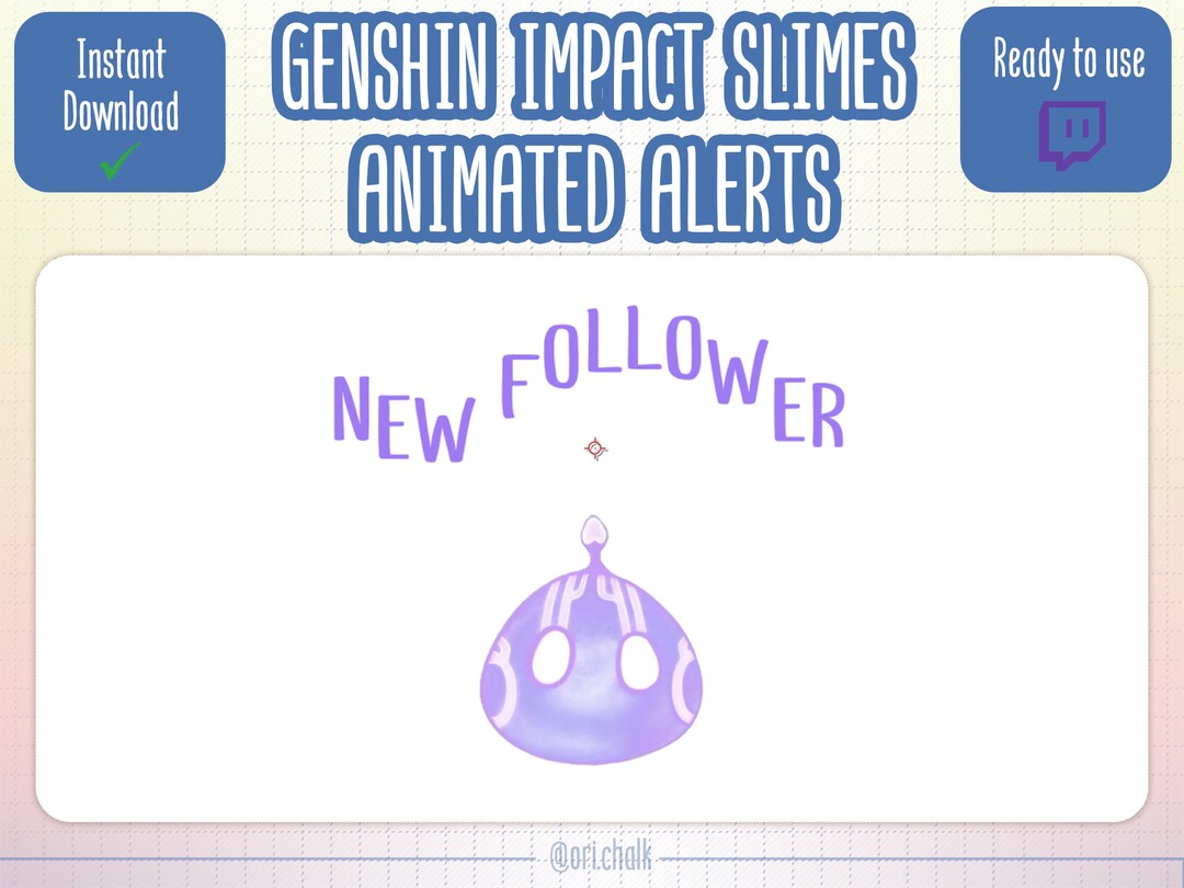 Animated Alerts for Twitch, Slime From Genshin Impact, Kawai, Cute ...