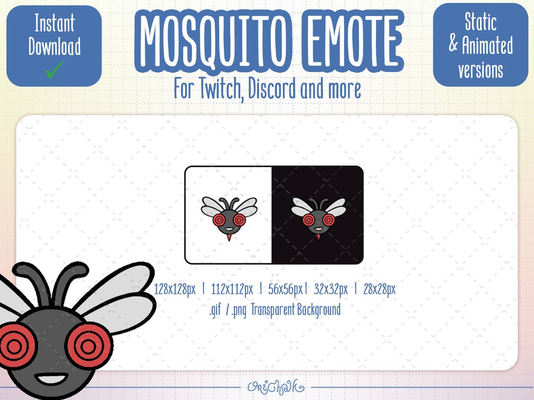 Animated Mosquito Bite Emote for Twitch, Discord - Summer Emote ...