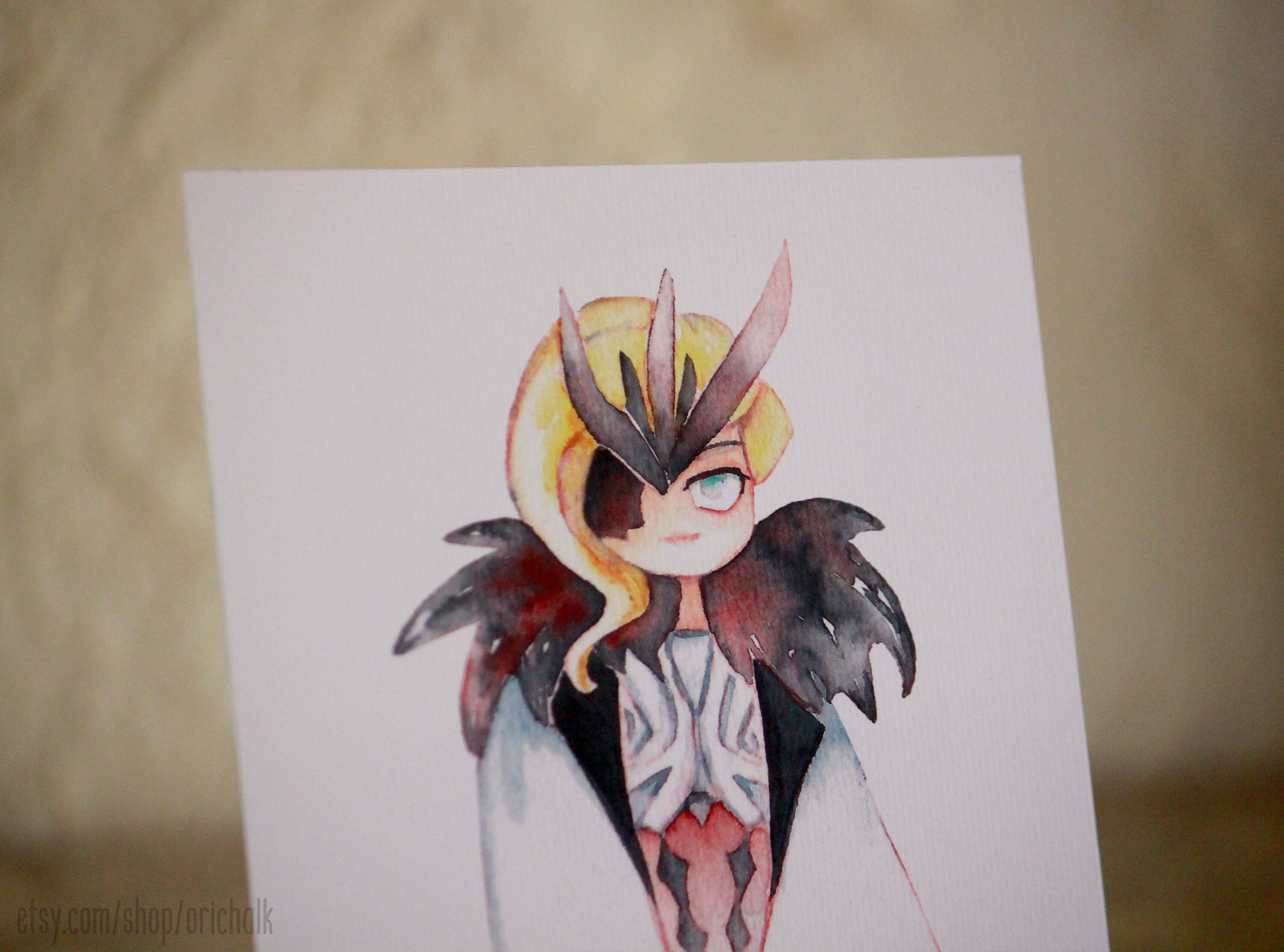 Mini Print, La Signora From Genshin Impact, Watercolor Illustration ...