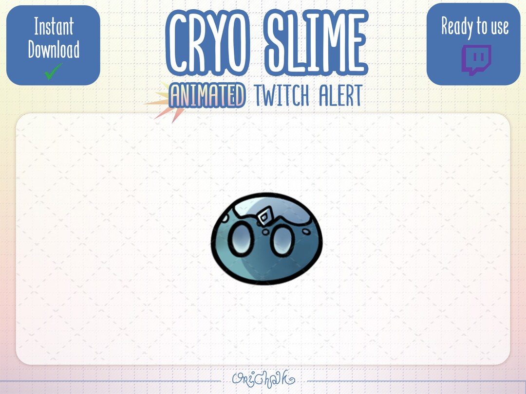 Animated Cryo Slime Genshin Impact Alert for Twitch - Cute Bouncing ...