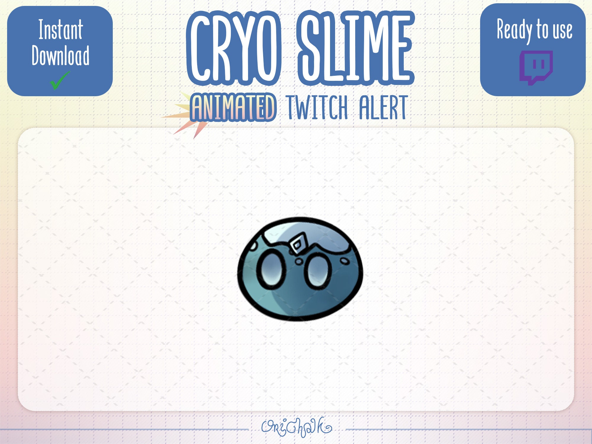 Animated Cryo Slime Genshin Impact Alert for Twitch - Cute Bouncing ...