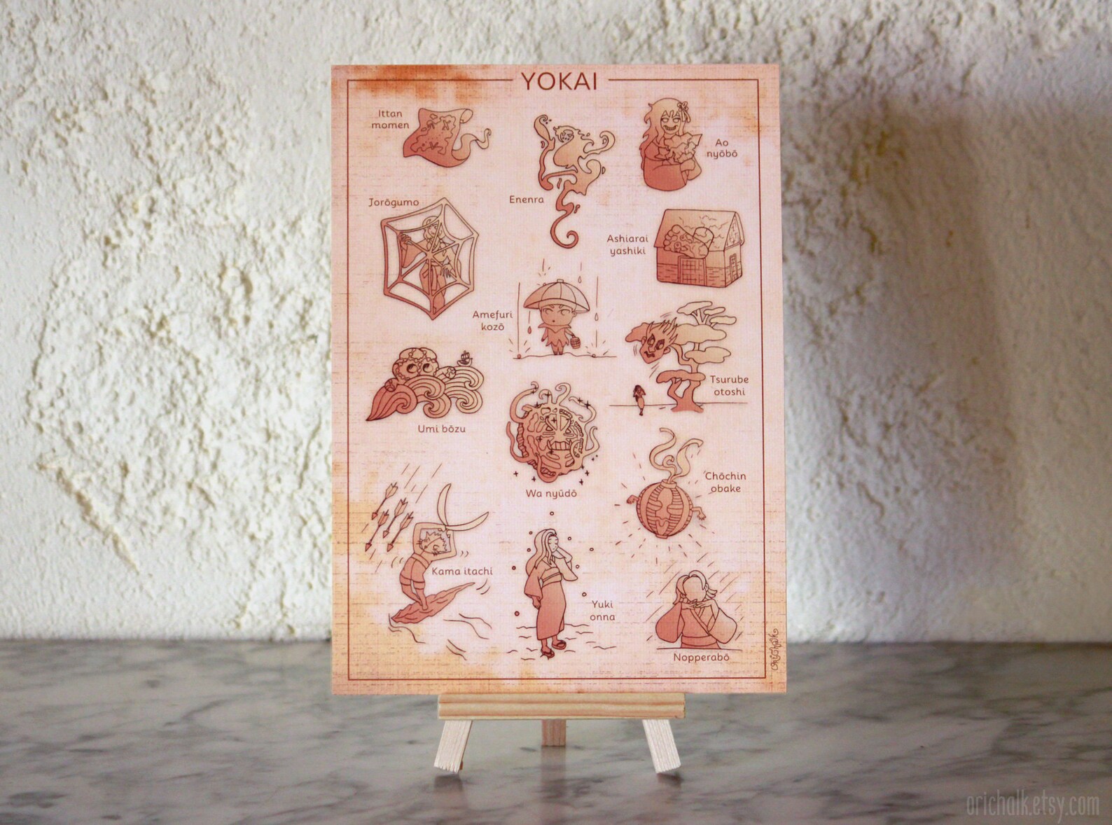 Yokai Poster A5, 3 Designs Available - Vintage Japan Print, Japanese ...