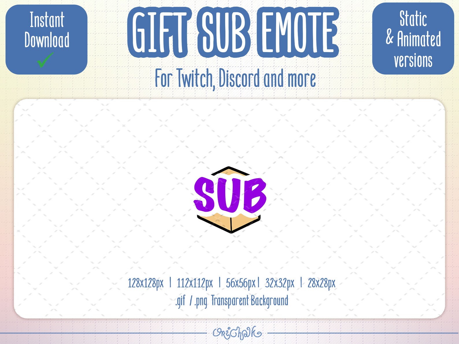 Gifted Sub Animated Emote for Twitch, Discord | Animated Sub Emote ...