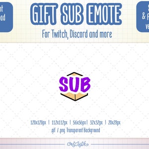 Gifted Sub Animated Emote for Twitch, Discord | Animated Sub Emote ...
