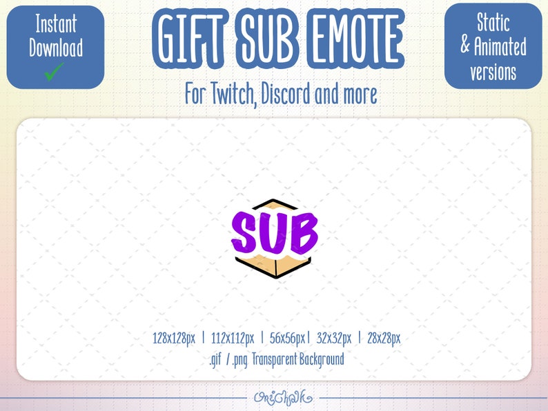 Gifted Sub Animated Emote for Twitch, Discord | Animated Sub Emote ...