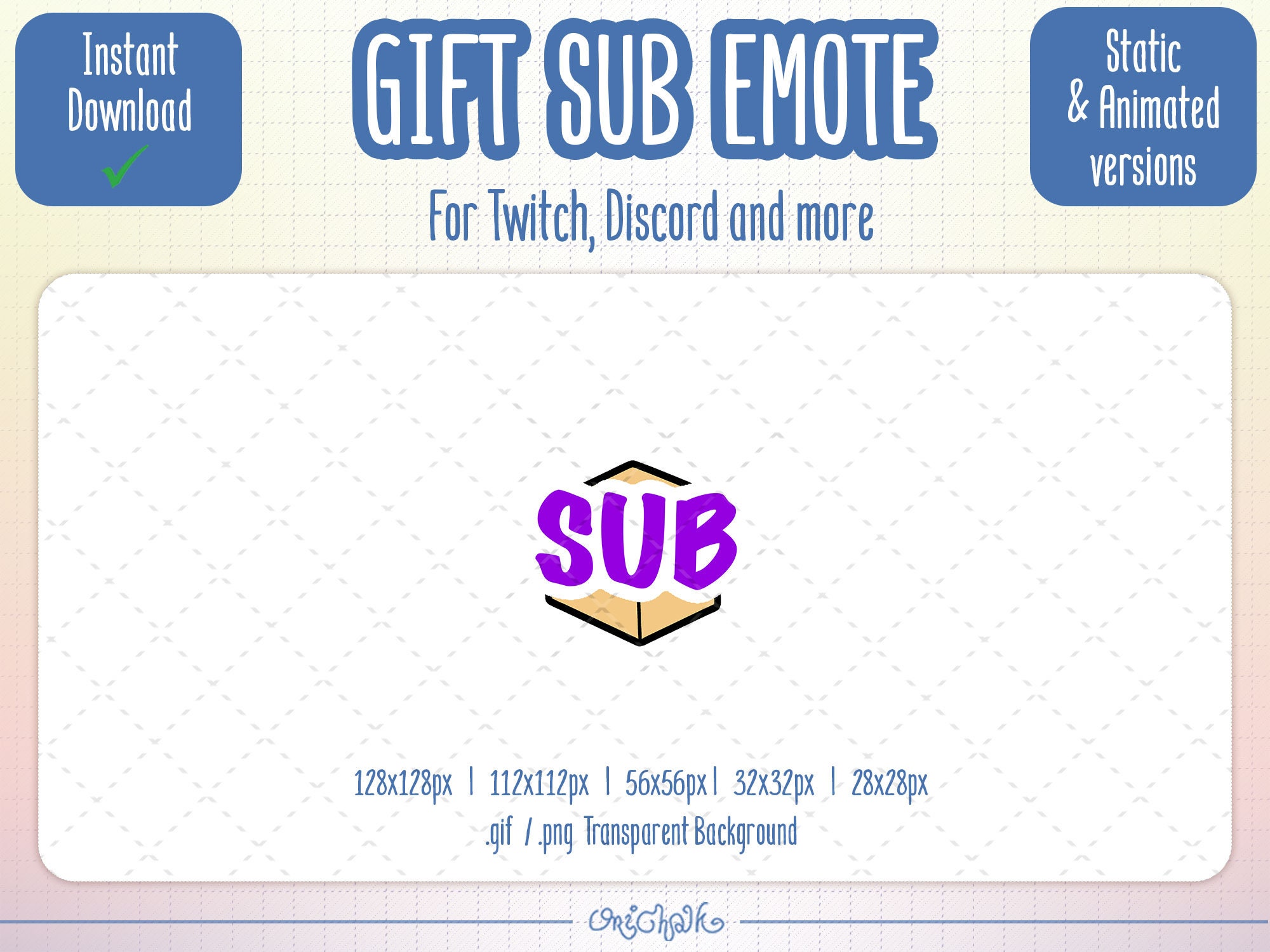 Gifted Sub Animated Emote for Twitch, Discord | Animated Sub Emote ...