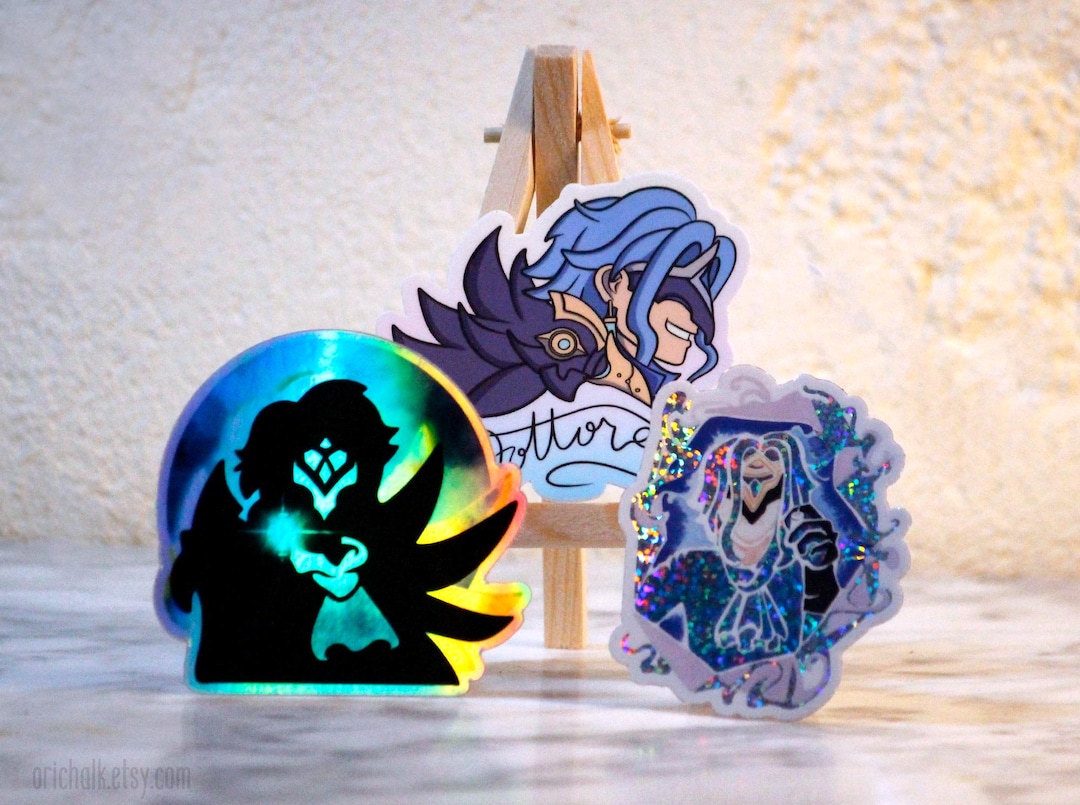 Set of 3 Dottore Stickers genshin Impact Matte, Holographic and Glitter ...
