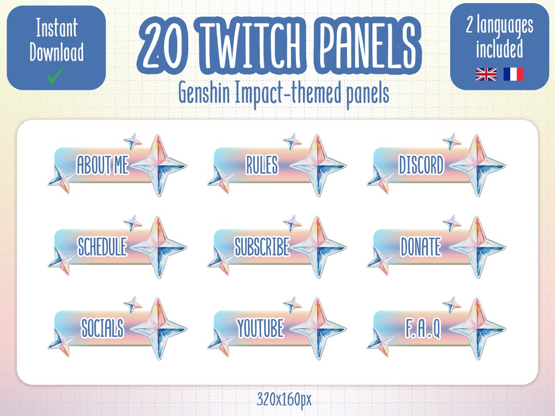 Twitch Panels - Genshin Impact Themed / Primogemm Design / Colorful - Etsy