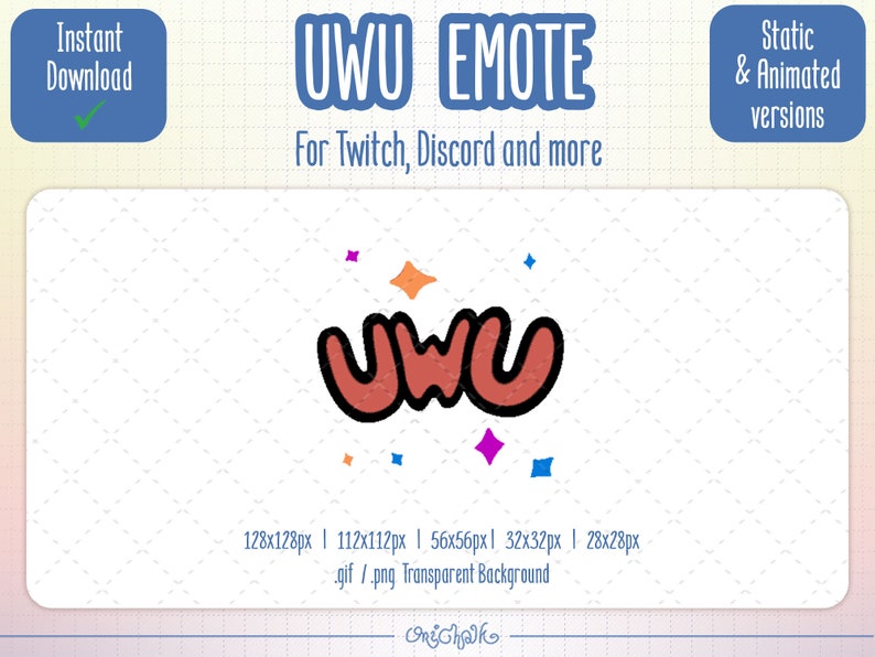 Cute UWU Emote for Twitch and Discord | Kawaii Emote for Streamers - Etsy