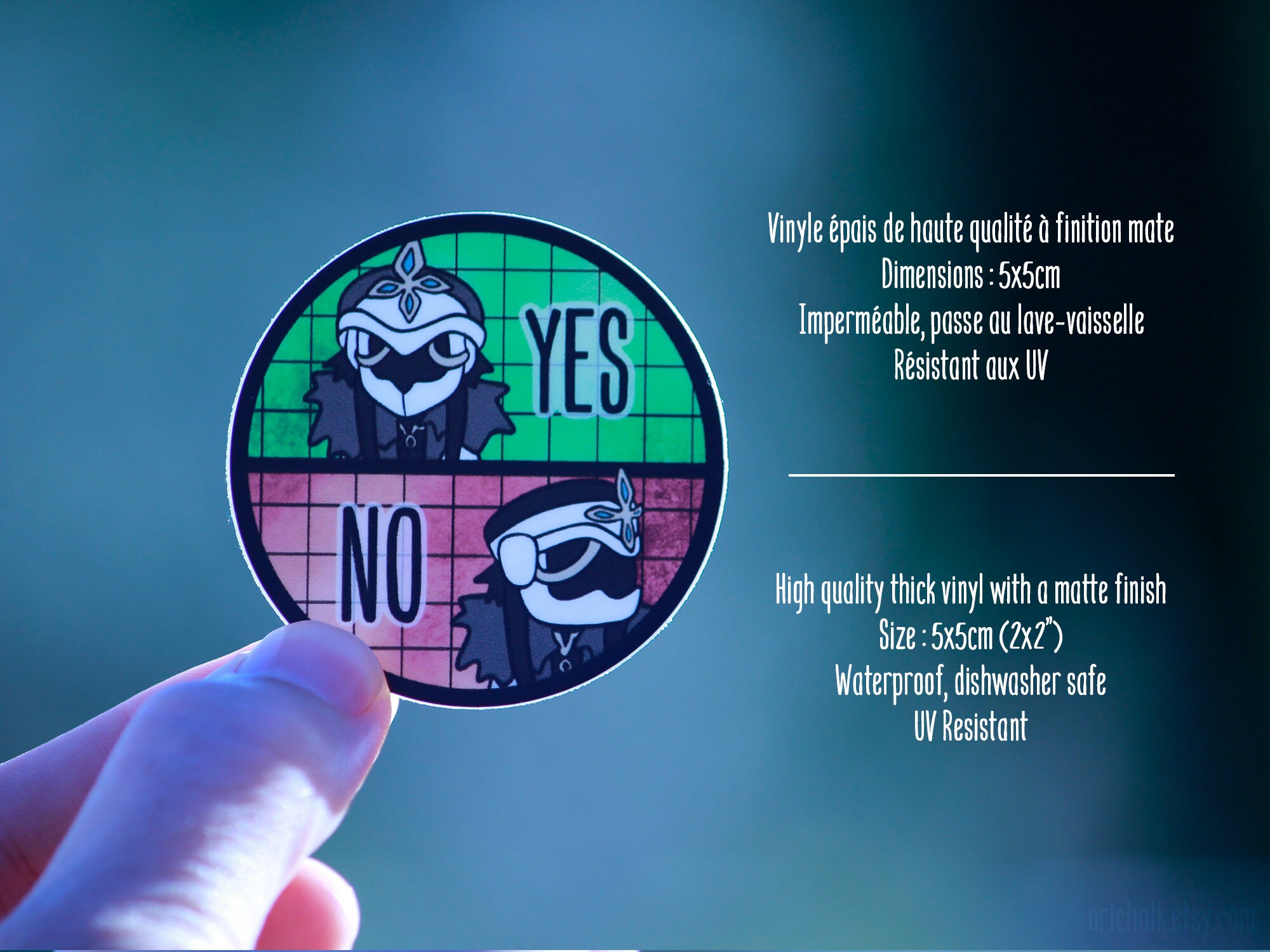 Capitano yes No Sticker Genshin Impact Fatui Harbinger Waterproof Vinyl ...