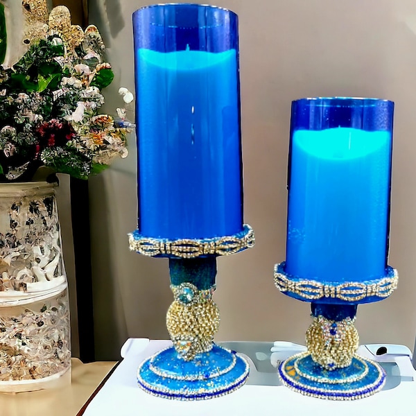 Rhinestone Candle - Etsy