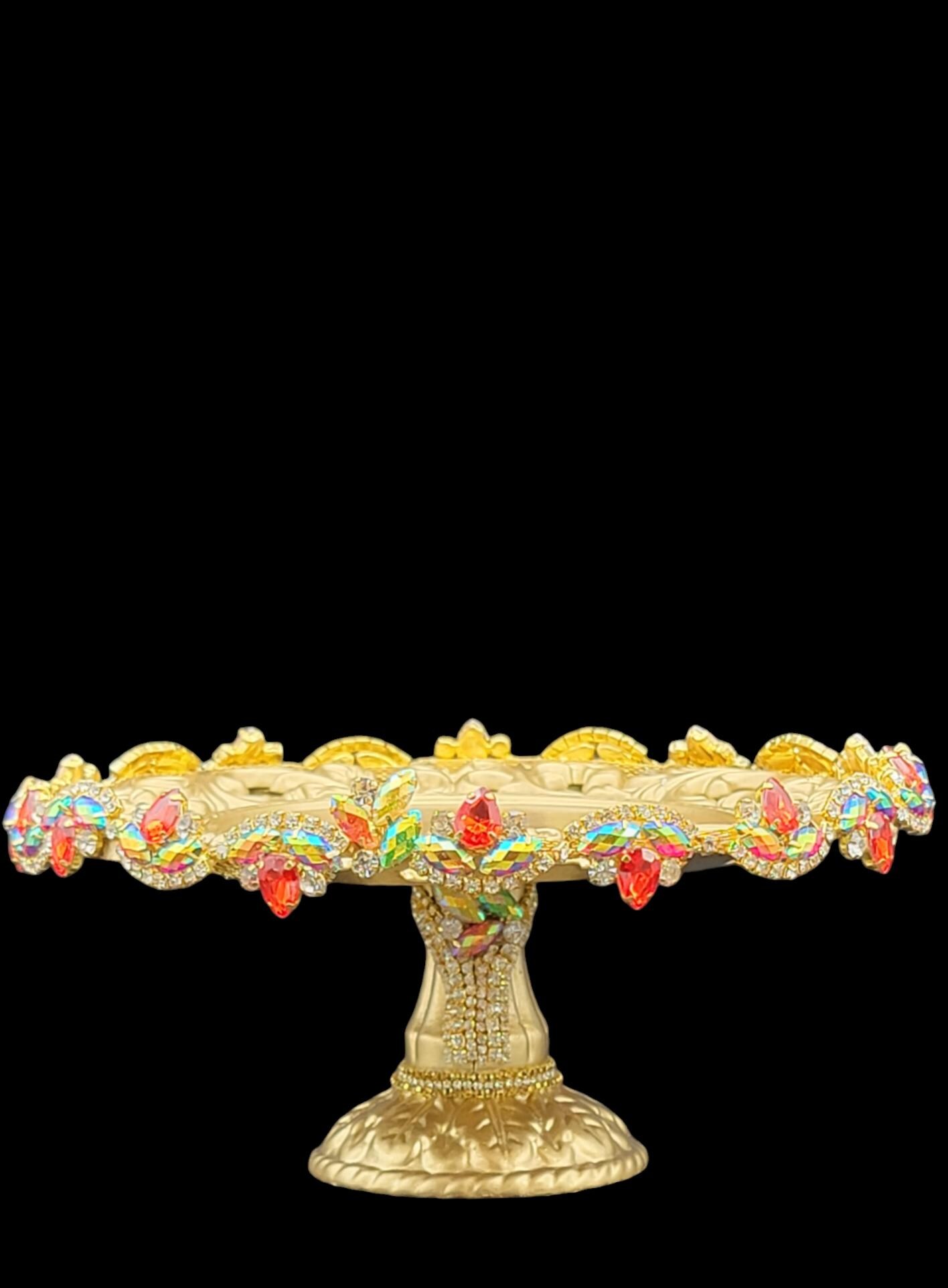Hand-painted Glass Vase Gem Stand Set: Holiday Flameless Candle Holder ...