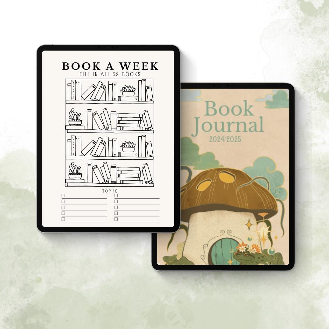 Digital Book Journal, Reading Tracker, Reading Challenges, Book Tracker ...