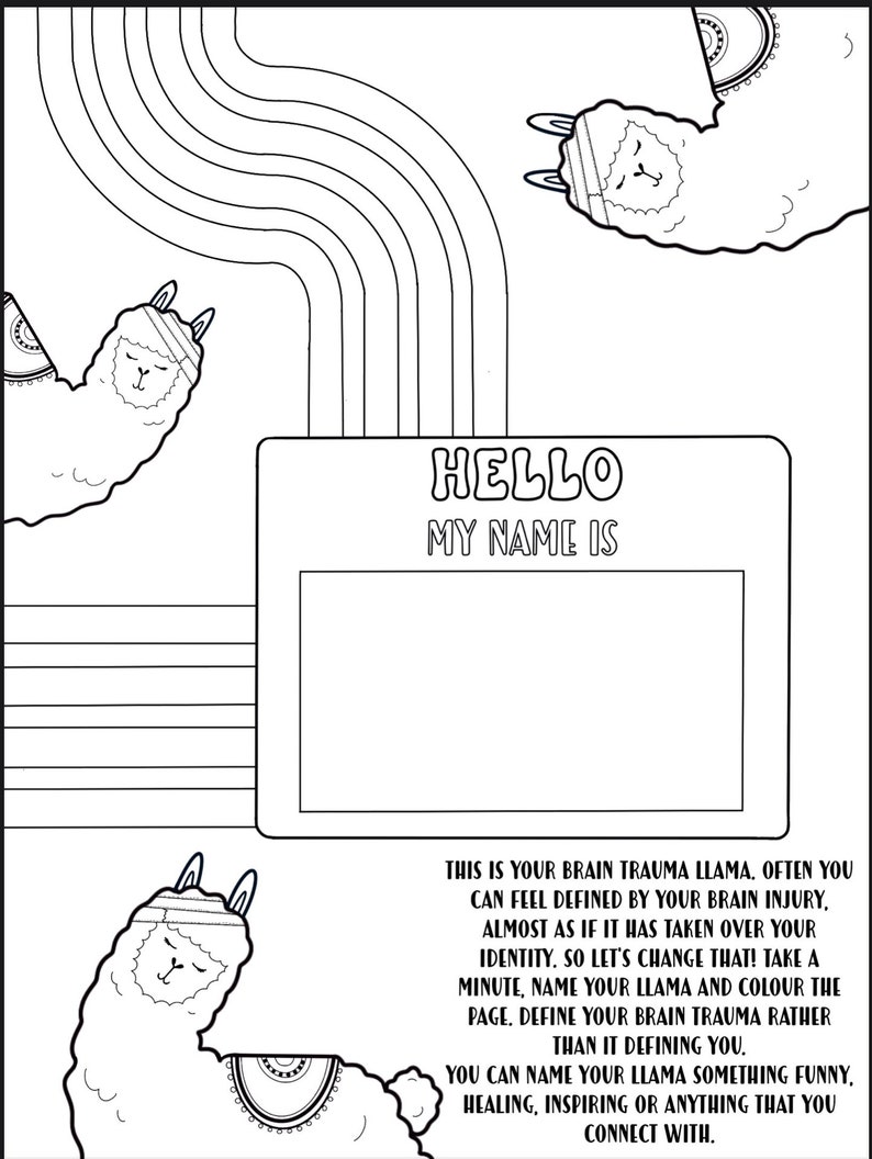 Brain Injury Colouring Book, Workbook, Day Planner DIGITAL COPY - Etsy