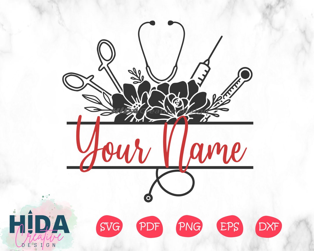 Nurse Split Monogram Frame SVG Monogram Medical Tool Svg - Etsy