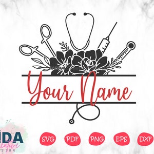 Nurse Split Monogram Frame SVG Monogram Medical Tool Svg - Etsy