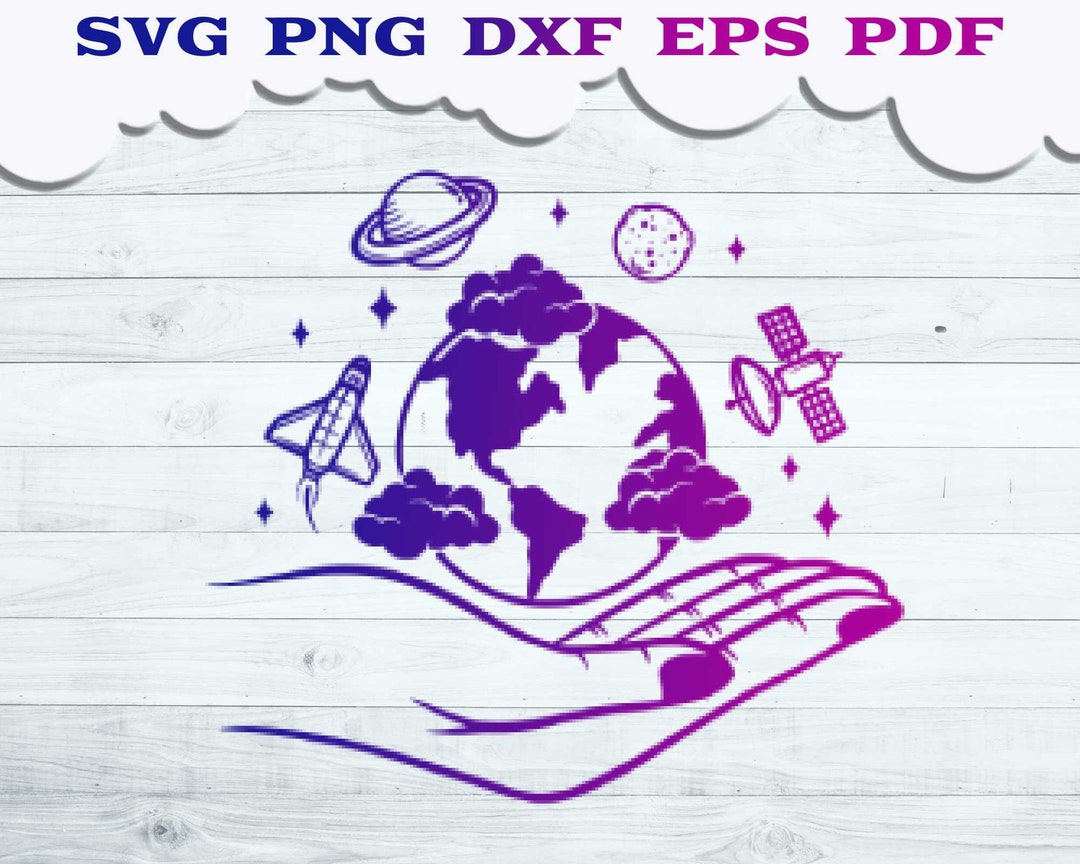 Space Scene SVG, Hand Holding Space Svg, Cute Space Svg, Space Cut File ...