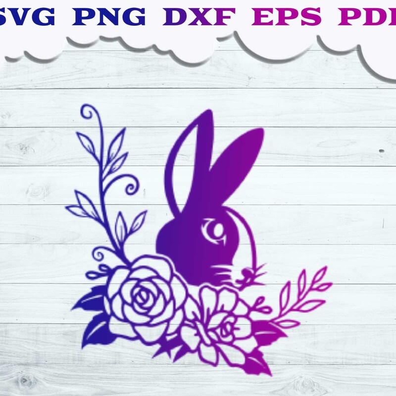 Floral Rabbit Svg - Etsy