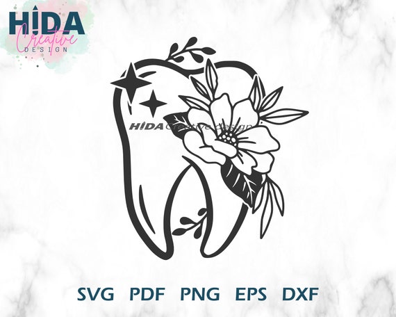 Floral Dentist SVG Dentist Svg Tooth With Flower for Dentist - Etsy