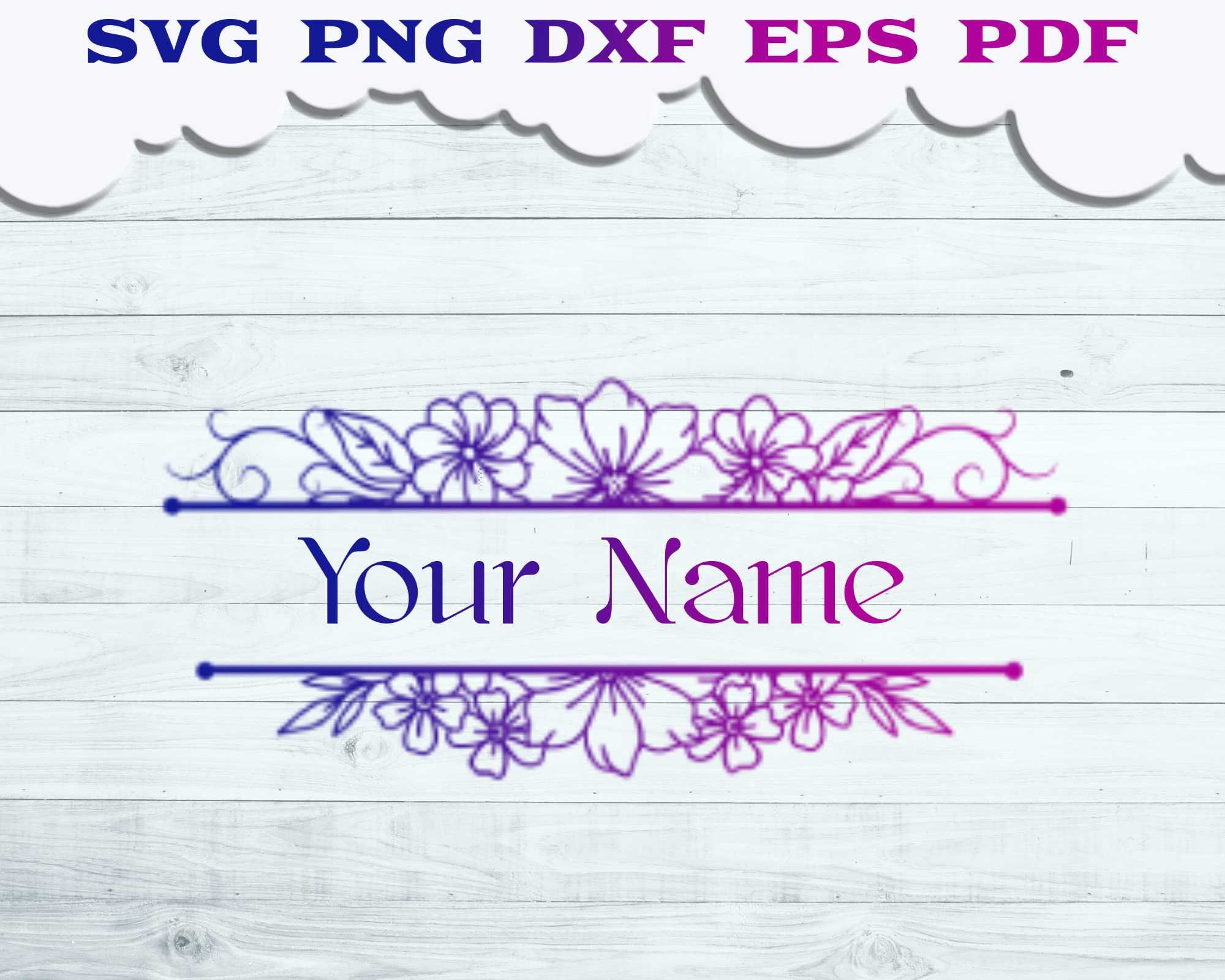 Split Floral Frame SVG Floral Border Svg Flower Frame Svg - Etsy