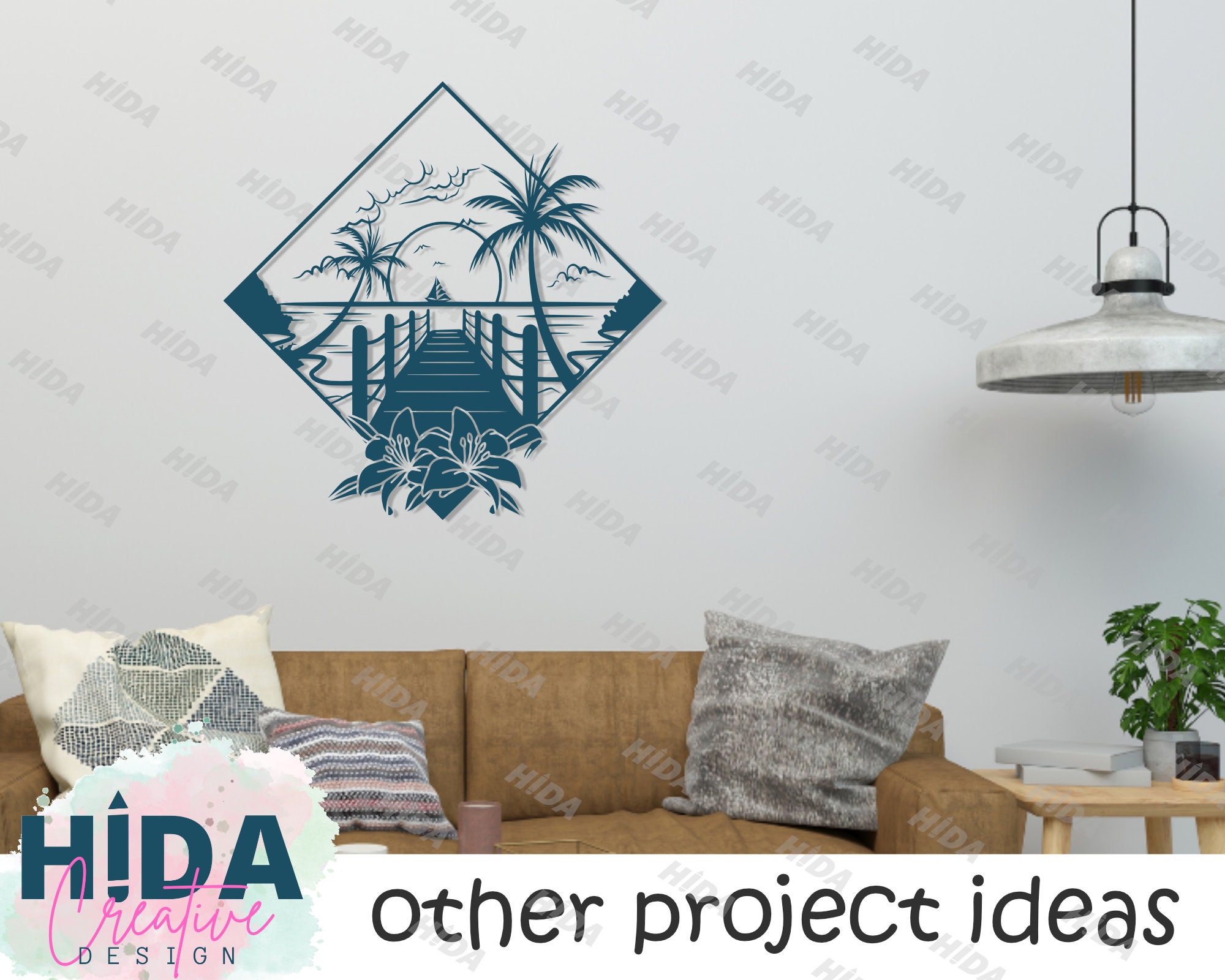 Beach SVG Beach Scene Svg Sea Summer Svg Beach With Square - Etsy