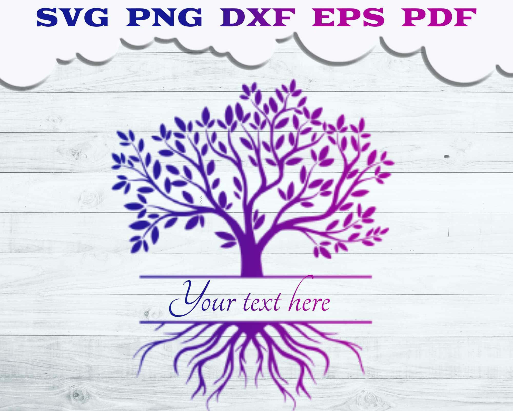 Split Love Tree SVG Tree With Roots Svg Monogram Tree Cut - Etsy