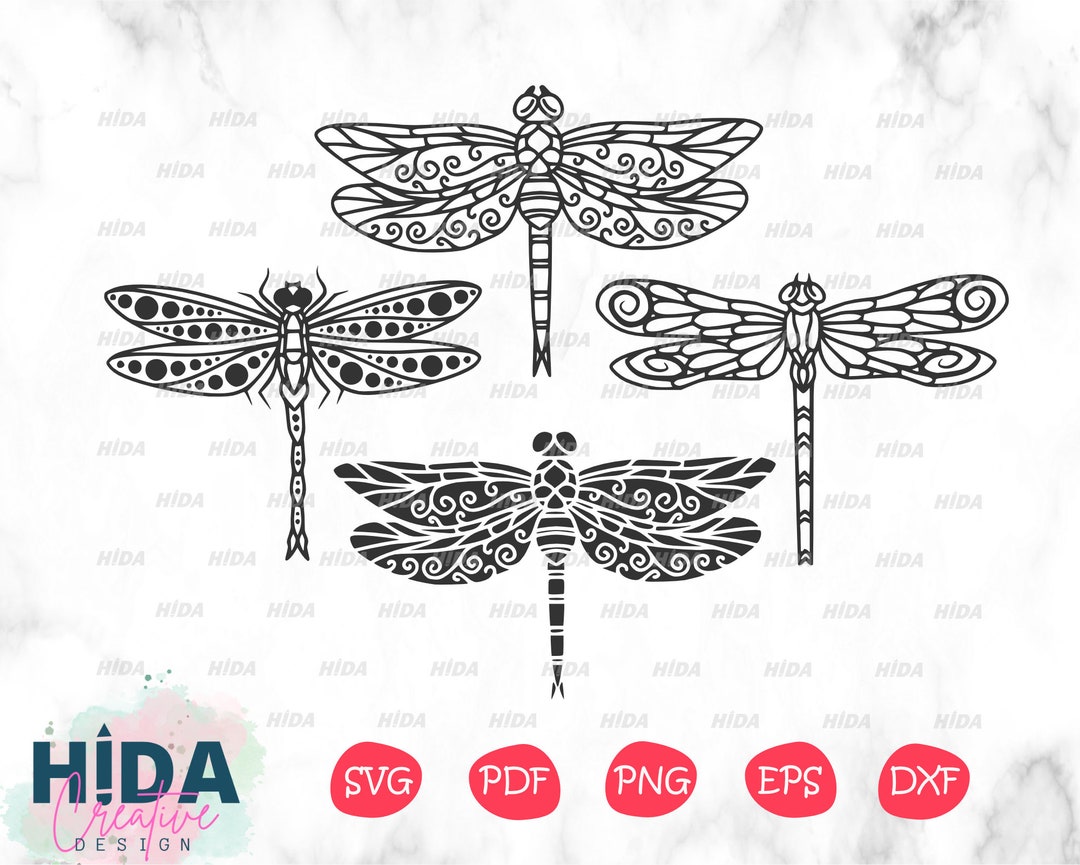 Dragonfly SVG Bundle Celestial Dragonfly Svg Zentangle - Etsy