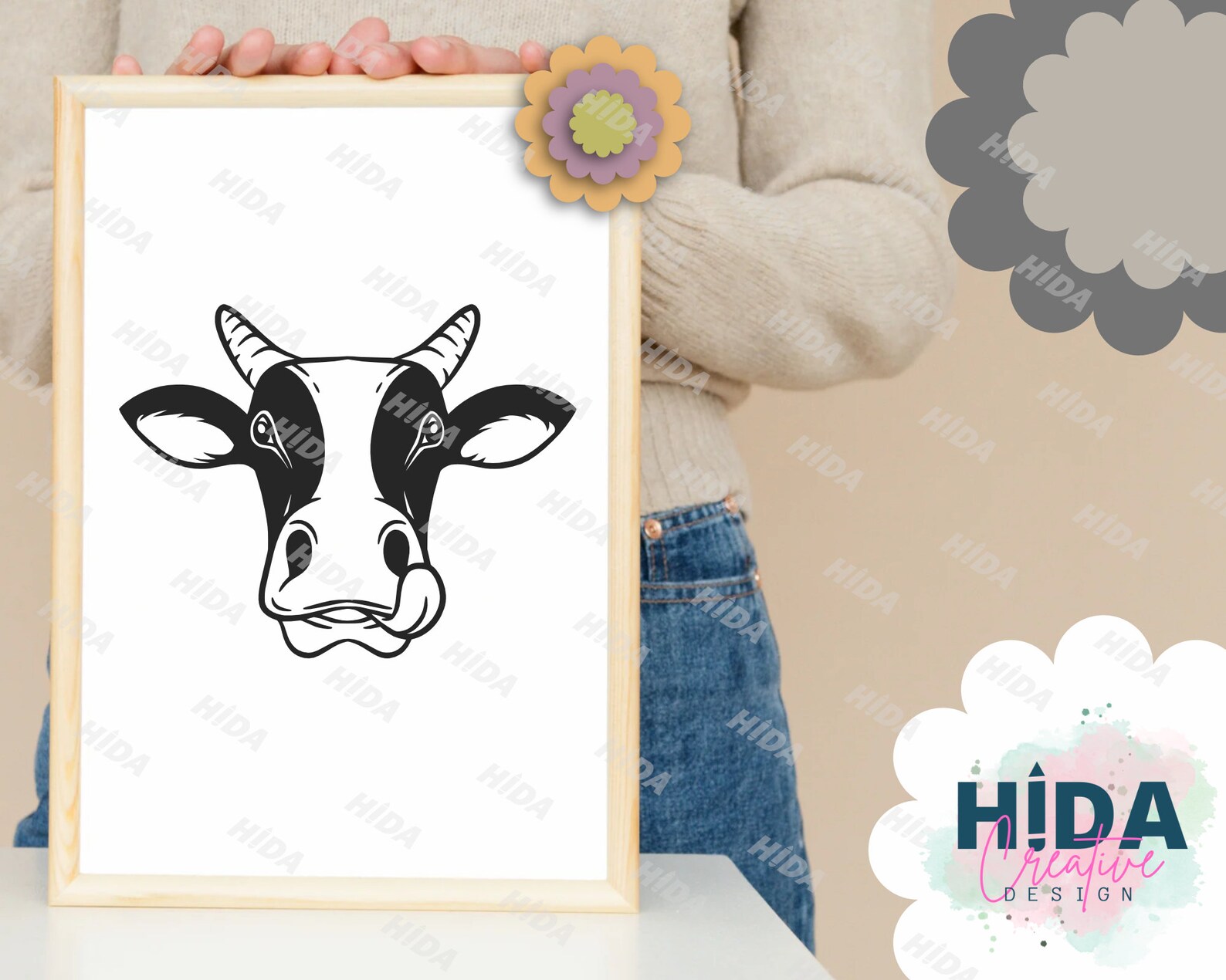 Cow Face SVG Farm Animal Svg Cute Animal Face Svg Cow Head - Etsy