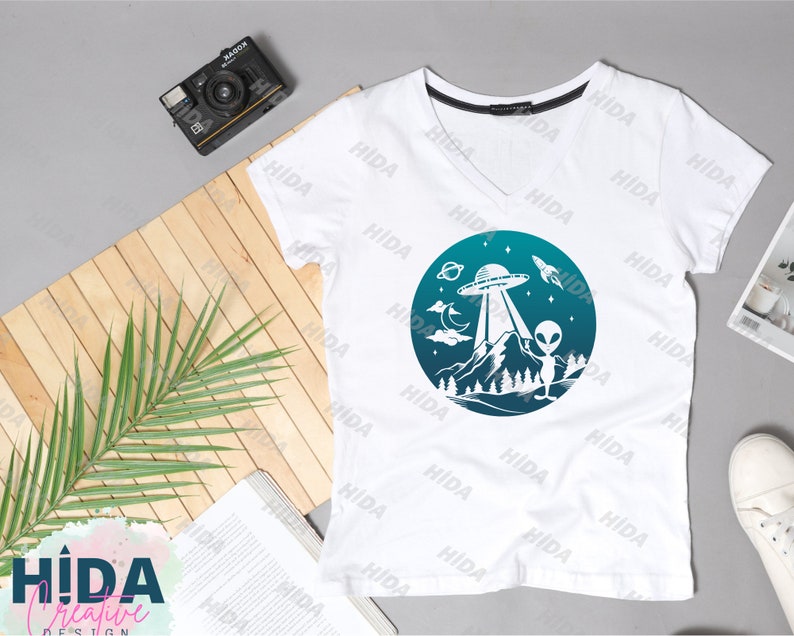 Alien on the Montain Scene Svg Alien Cut File Cute Alien - Etsy