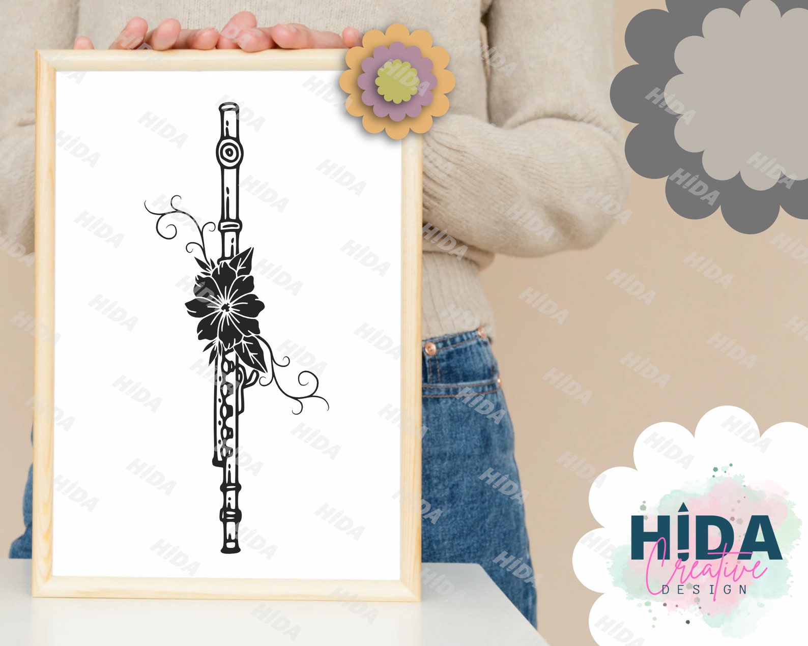 Flute SVG File, Floral Flute Svg, Flower Flute Svg Cut File, Marching ...