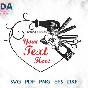Hair Salon SVG Floral Hair Salon Tool With Heart Svg Hair - Etsy