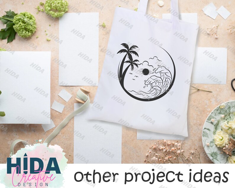 Wave SVG File Wave Summer Scene Svg Wave With Half Moon Svg - Etsy