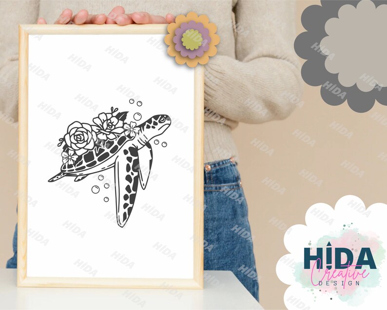 Floral Turtle SVG Turtle Svg Turtle Cut File Turtle With - Etsy