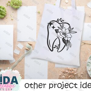 Floral Dentist SVG, Dentist Svg, Tooth With Flower for Dentist Logo ...