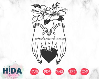 Flower Handcuffs Svg - Etsy