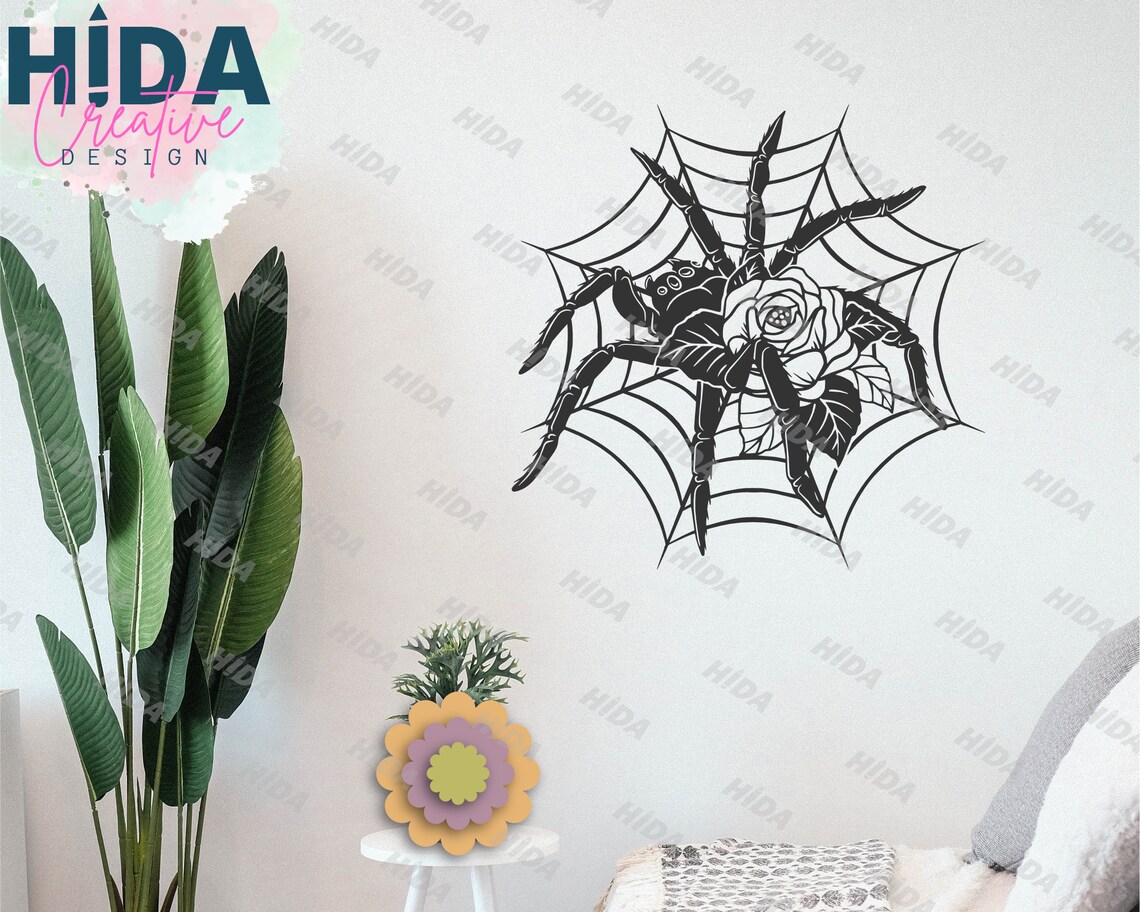 Floral Spider SVG File Spider Svg Spider With Rose Svg - Etsy