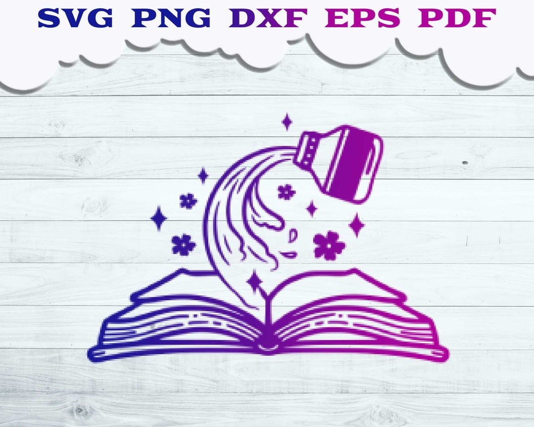 Notebook SVG File, Ink on the Book, Book Cut File, Book Illustration ...