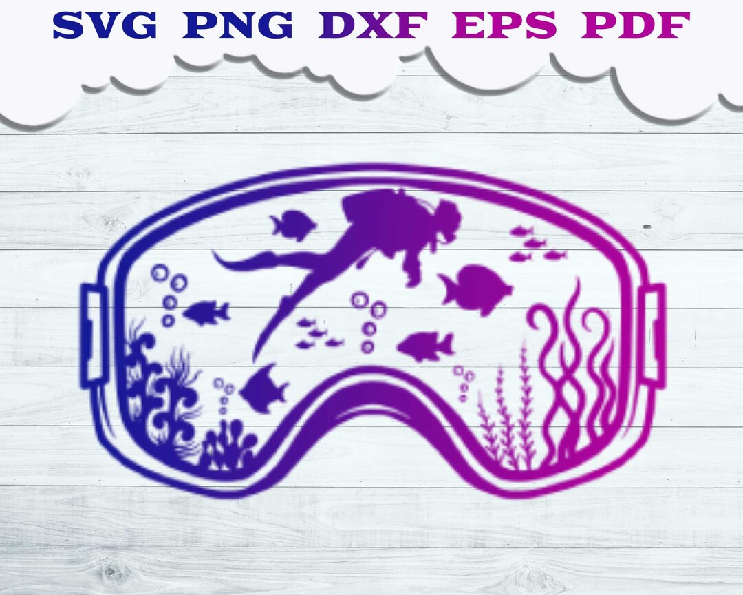 Scuba Diver SVG, Diving Svg, Under Water Scene Svg, Under Sea Scene Svg ...