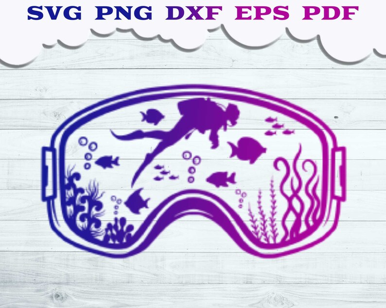 Scuba Diver SVG, Diving Svg, Under Water Scene Svg, Under Sea Scene Svg ...