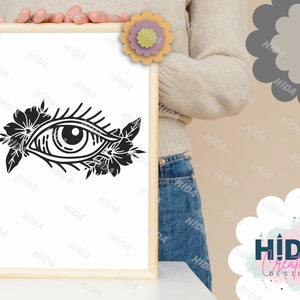 Eye SVG File, Floral Eye Svg, Human Eye With Flower Svg, Flower Eye Svg ...
