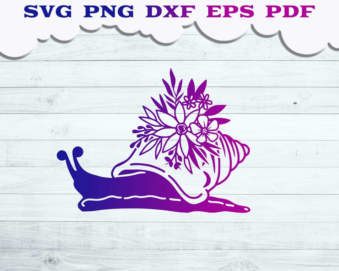 Caracol SVG, Caracol floral svg, Caracol con flor svg, Silueta de ...