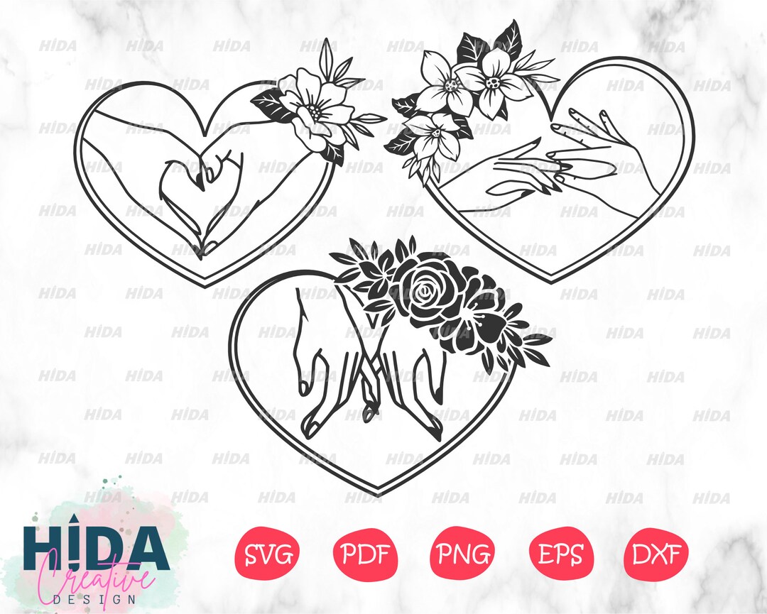 Hand Couple SVG Bundle Floral Love Hand Svg Couple Hand With - Etsy