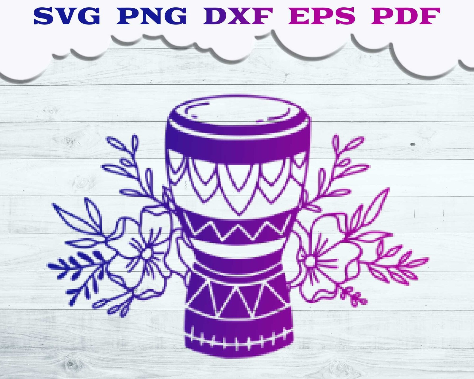 Djembe SVG, Floral Djembe Svg, Djembe Cut File, African Drum Svg ...