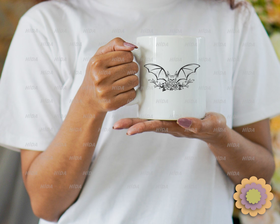 Floral Bat SVG Cute Bat With Flower Svg Flower Bat Bat Cut - Etsy