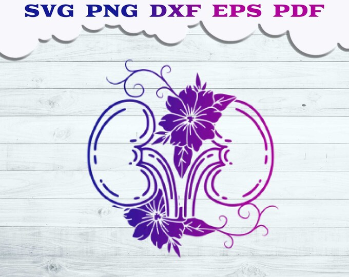 Floral Ear SVG File, Ear With Flower Svg, Human Ear Illustration for ...