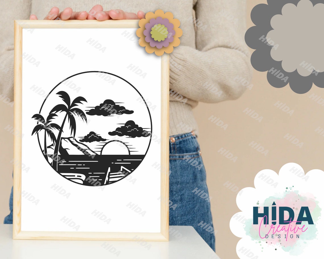 Island SVG File Beach Scene Svg Aloha Beach Svg Tropical - Etsy